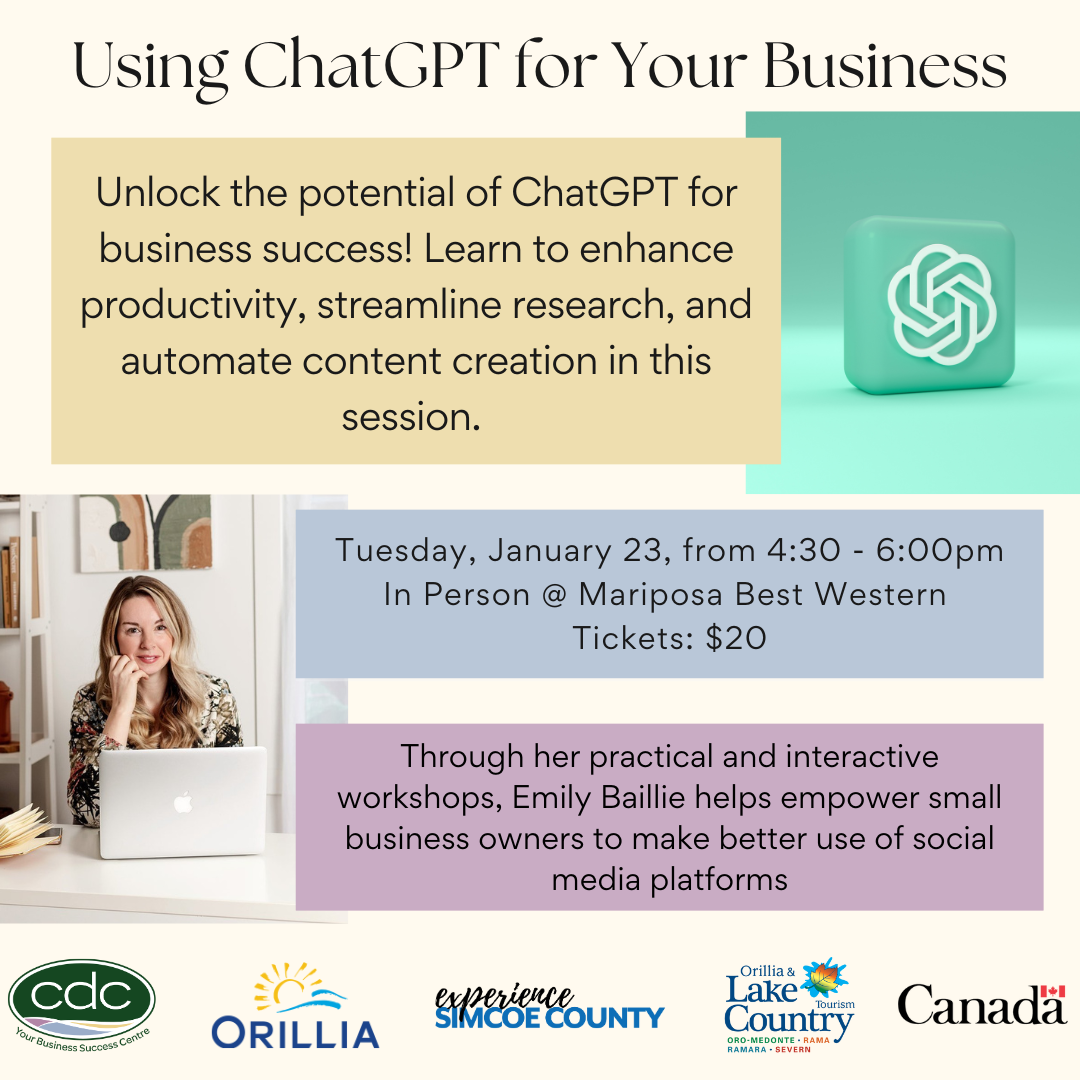Workshop: Using ChatGPT for Your Business - Route 93 Innovation Hub